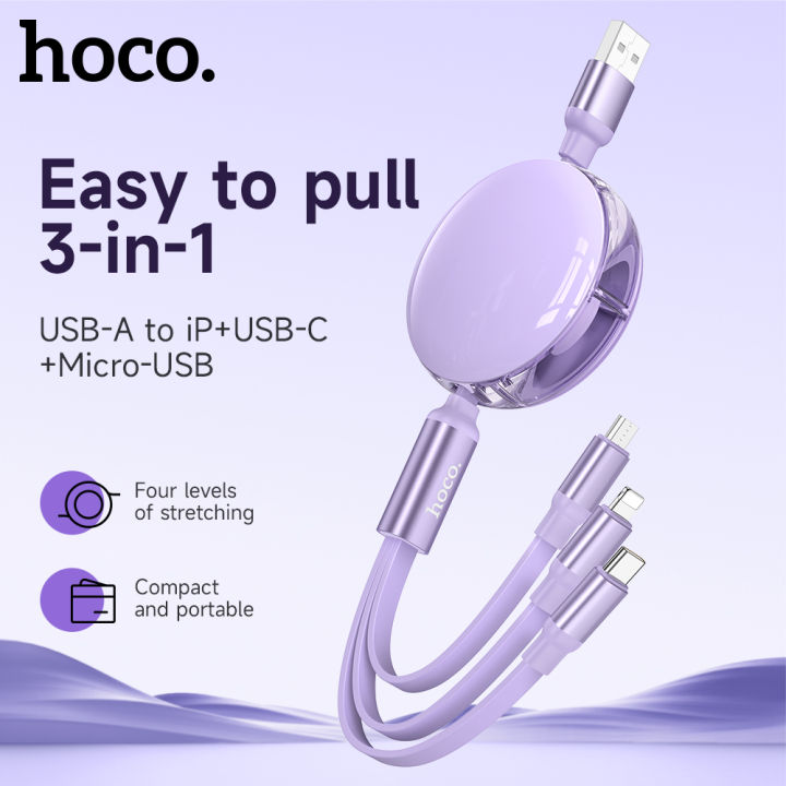 [Official 24 Hours Delivery] Hoco X78 Original 100% 3 in 1 Fast Charger ...