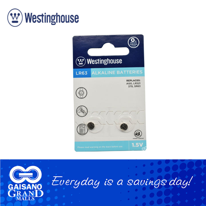 WESTINGHOUSE 1.5V Battery, 2-piece Alkaline Button Cell Battery 085 ...