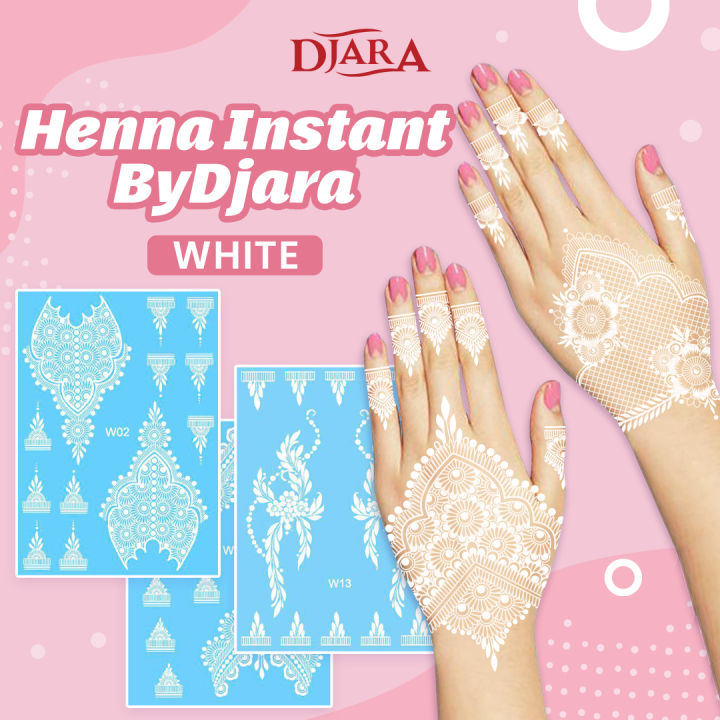 (Malaysia Stock) Henna Instant White/ Lace Tattoo Stickers Waterproof ...
