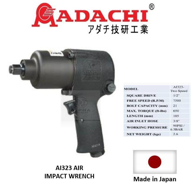 ADACHI AIR IMPACT WRENCH TWIN HAMMER AI-323N GARAGE TOOLS BENGKEL BUKA ...