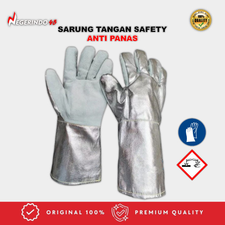 SARUNG TANGAN ANTI PANAS CUTTING SAFETY GLOVE ALUMINIZED GLOVE | Lazada ...