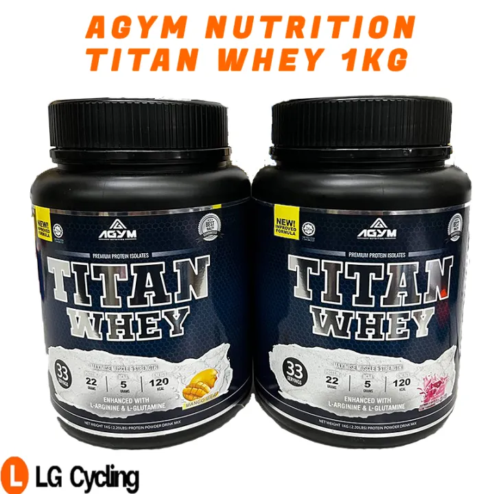 Titan Whey Agym Nutrition 33 Servings 1Kg Protein, Halal Whey Protein ...