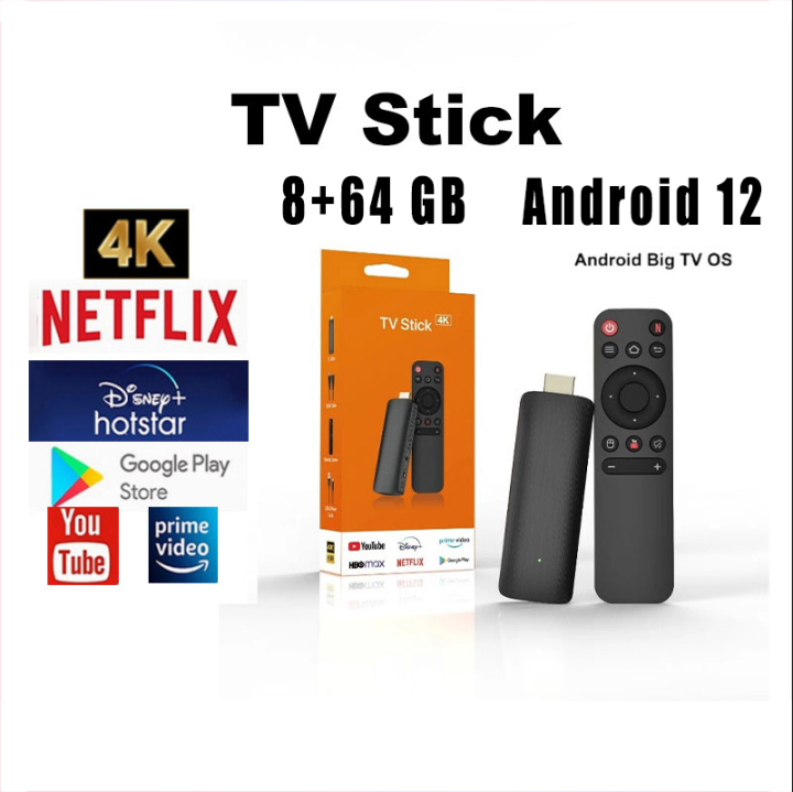 Android TV Box TV Stick 4K HD 4+64GB With Google/Netflix/Disney+ Wifi ...