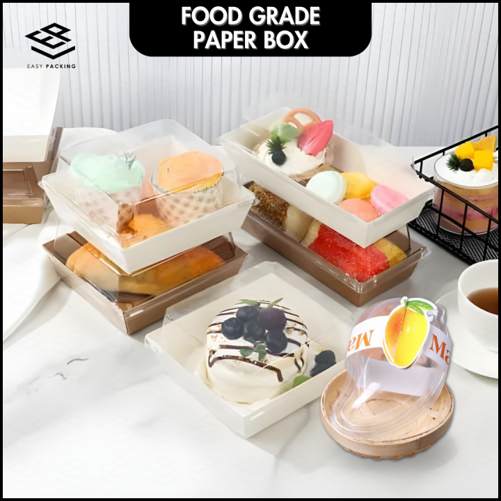 READY STOCK!!!Kraft/White Paper Square and Rectangular Cake Box with ...