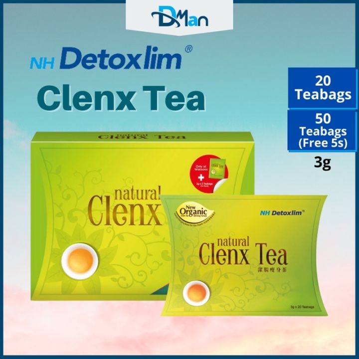 ☟NH Detoxlim Clenx Tea (50+ 5 FOR FREE) 3g x 55 Teabags Teh Detox Kurus ...