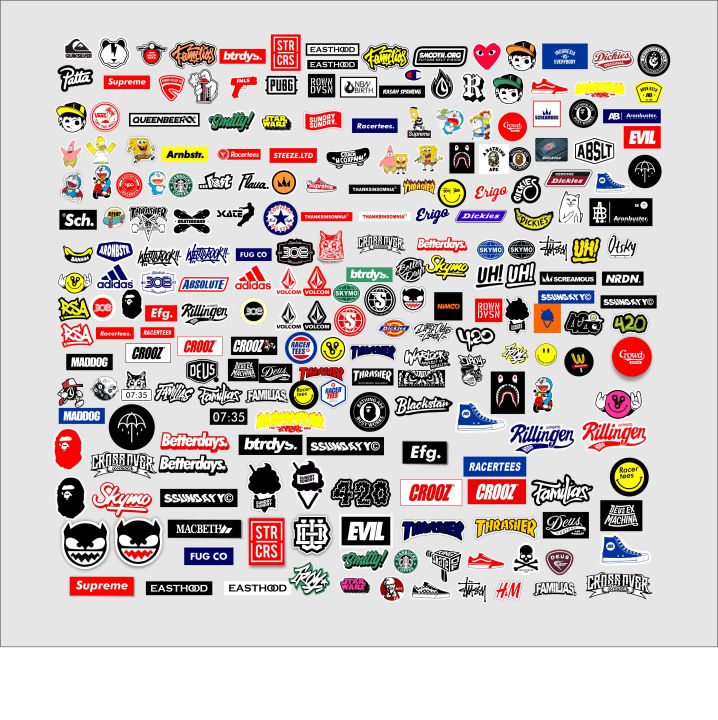 80 pcs stiker brand sticker striping decal grosir termurah | Lazada ...