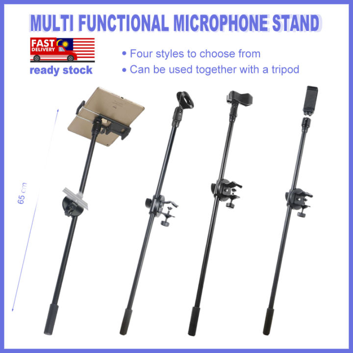 Microphone Stand Boom Arm Floor Mic Stand with Carrying Bag and 1 Mic ...