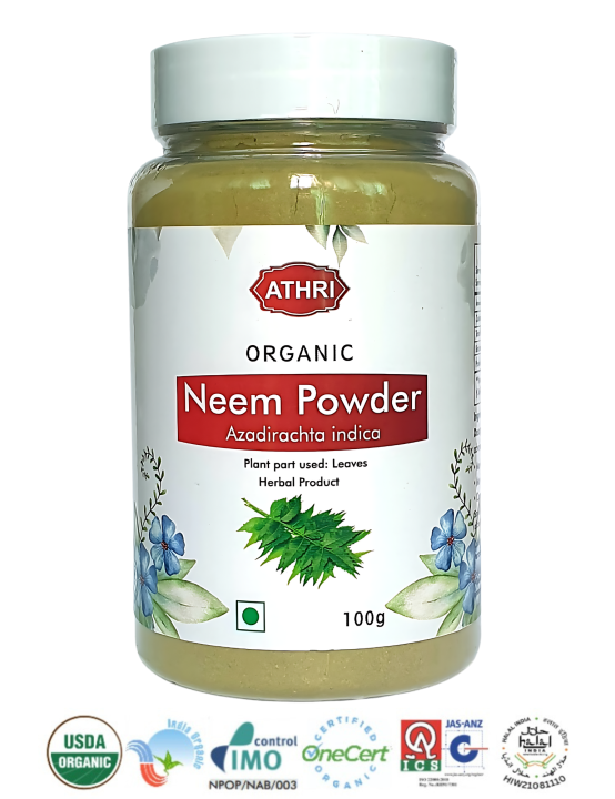USDA & HALAL Certified - ATHRI - Organic Neem Leaf Powder - 100g ...