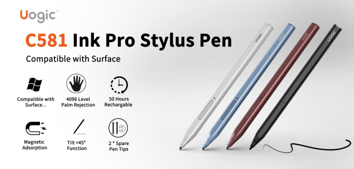 【C581S】Uogic Stylus Pen for Microsoft Surface, Slim & Lightweight, 4096 ...