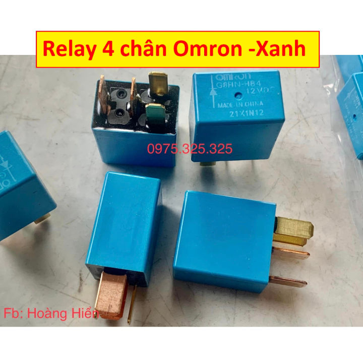 Relay 4 chân Omron XANH - Cao - có diode,chất lượng Nais Bosch Mitsuba ...