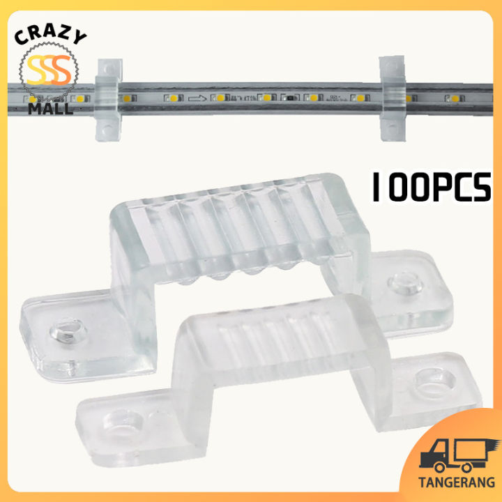 【14*7MM 100PCS】Klem LED Strip Transparan Led Strip Lights Clamp Klem ...