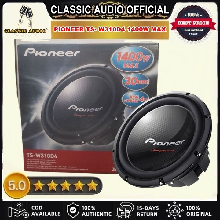 PIONEER TS-W310D4 1400W MAX CLASSIC AUDIO OFFICIAL (ORIGINAL) | Lazada PH