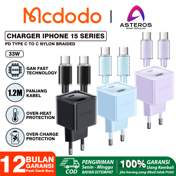MCDODO Charger iPhone 15 Pro 15 Pro Max PD Type C Fast Charging 20w 30w ...