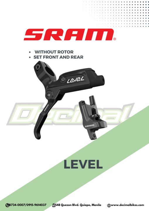 SRAM Level Hydraulic Brakes (Front & Rear) | Lazada PH