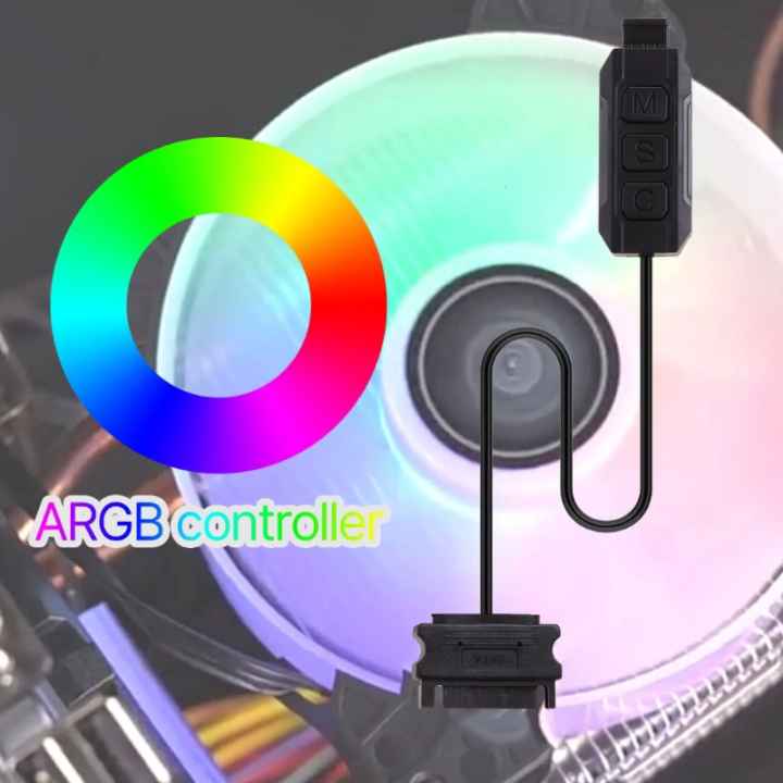 ARGB Controller 50CM Cable Wide Compatibility 5V 3Pin to Power Supply ...