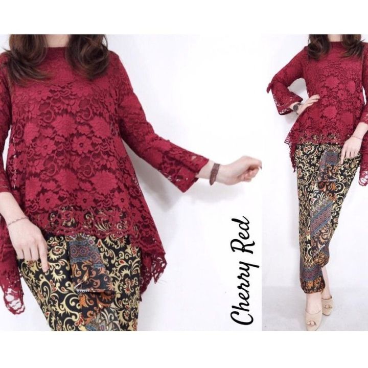(READY STOCK) KURUNG NARISSA LACE TOP/ BATIK PARIO SET | Lazada