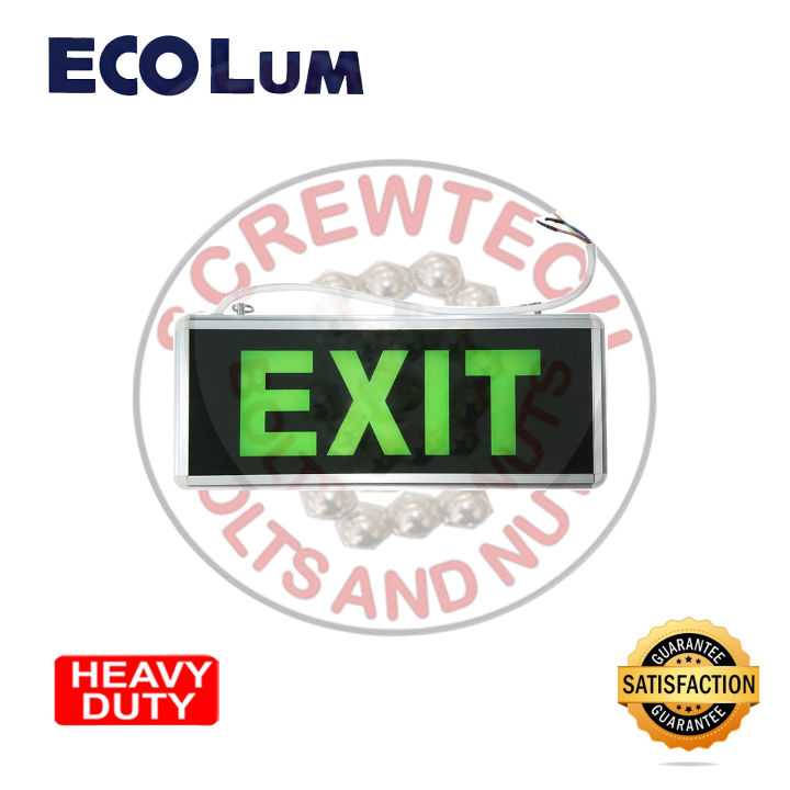 Ecolum 4 LED Exit Light Milled Aluminum Type Double-Sided Face | Lazada PH