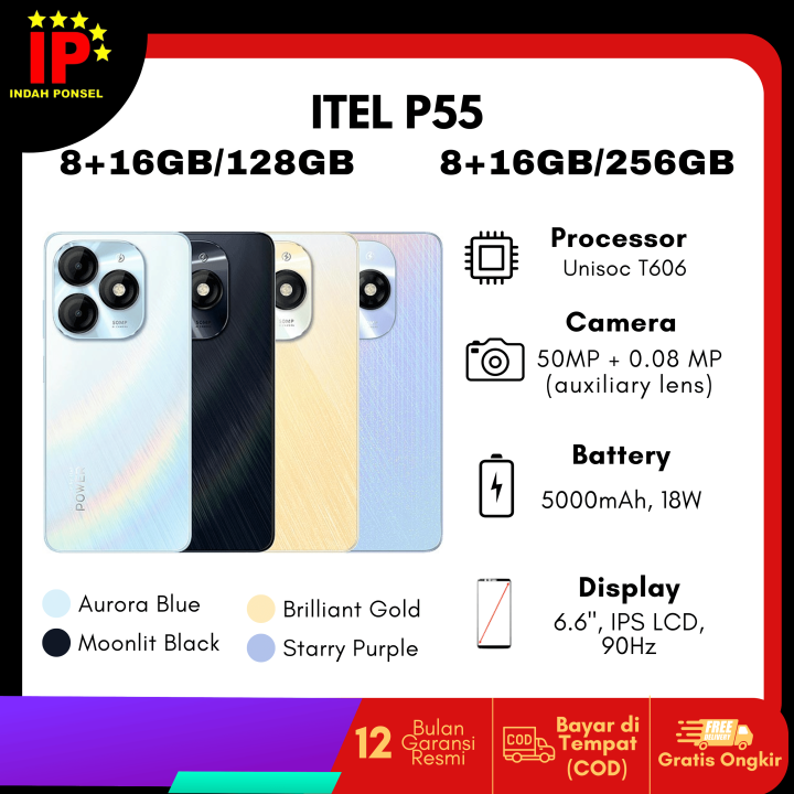 ITEL P55 4G RAM 8GB/128GB & 8GB/256GB GARANSI RESMI NASIONAL | Lazada ...