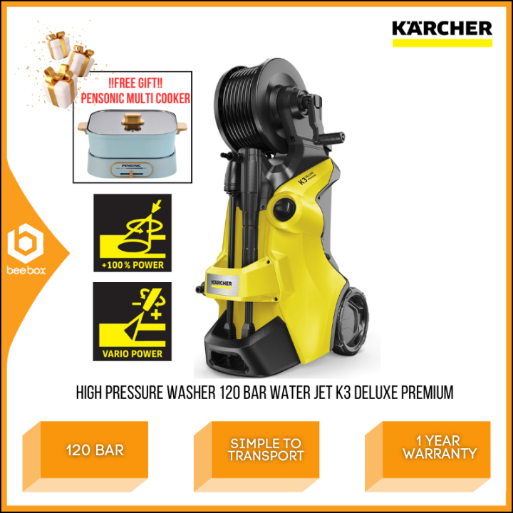 Karcher High Pressure Washer 120 Bar Water Jet K3 Deluxe Premium Mesin ...