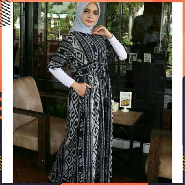 Pakaian Etnik Modern Baju Outher Tenun Dhara Kaftan Tenun Motif Toraja ...