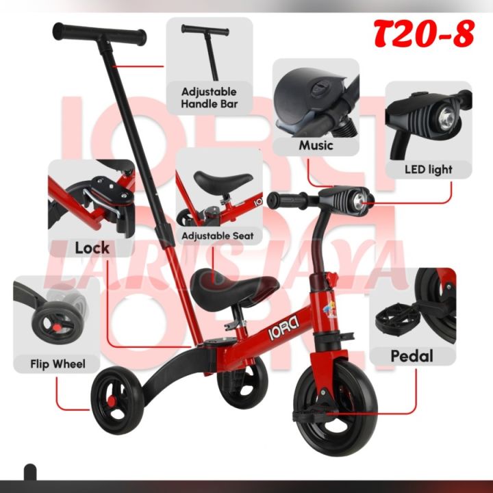 [ BONUS BELL ] PUSHBIKE DORONGAN PMB IORA NUWA T20-8 SEPEDA RODA TIGA ...