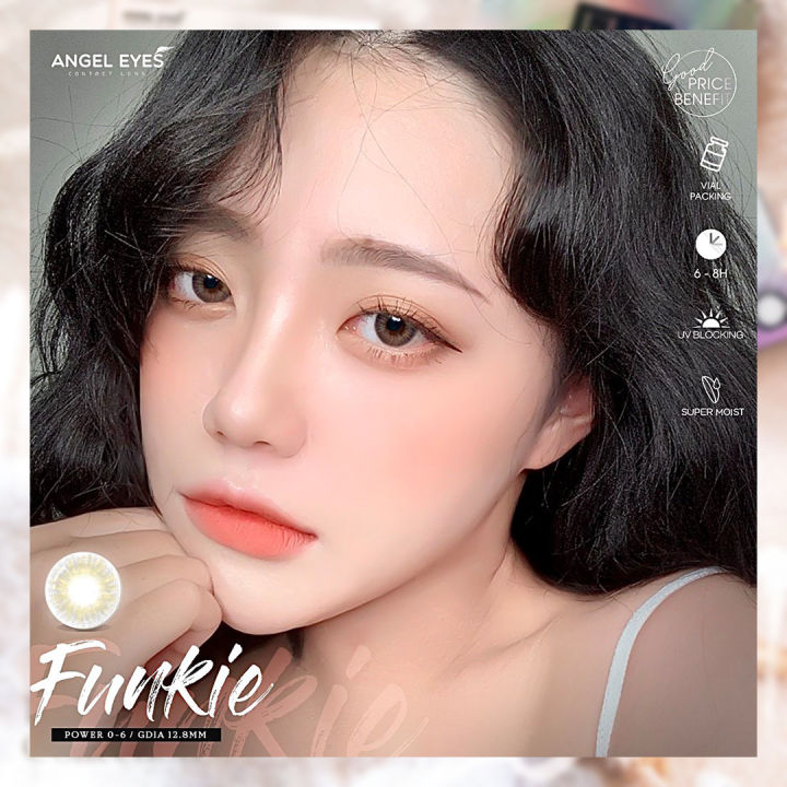 Kính áp tròng xám tây tự nhiên Funkie thương hiệu Angel Eyes | Lens cận ...