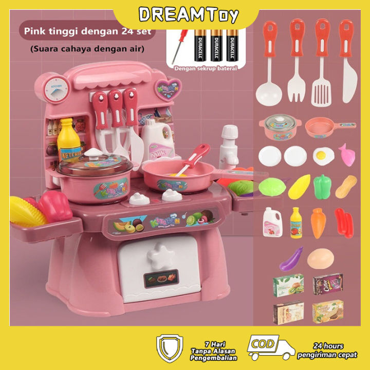 DREAMToy 24PCS Set Mainan Anak Kitchen Set / Mini Kitchen Set / Mainan ...