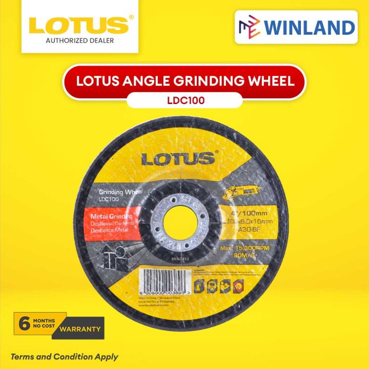 Lotus by Winland Angle Grinder / Grinding Wheel 4"/100 x 6.0 x 16mm A30 ...