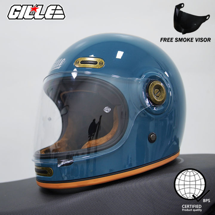 GILLE YM-853 ATAVISTIC PLAIN Motorcycle Classic helmet full face single ...