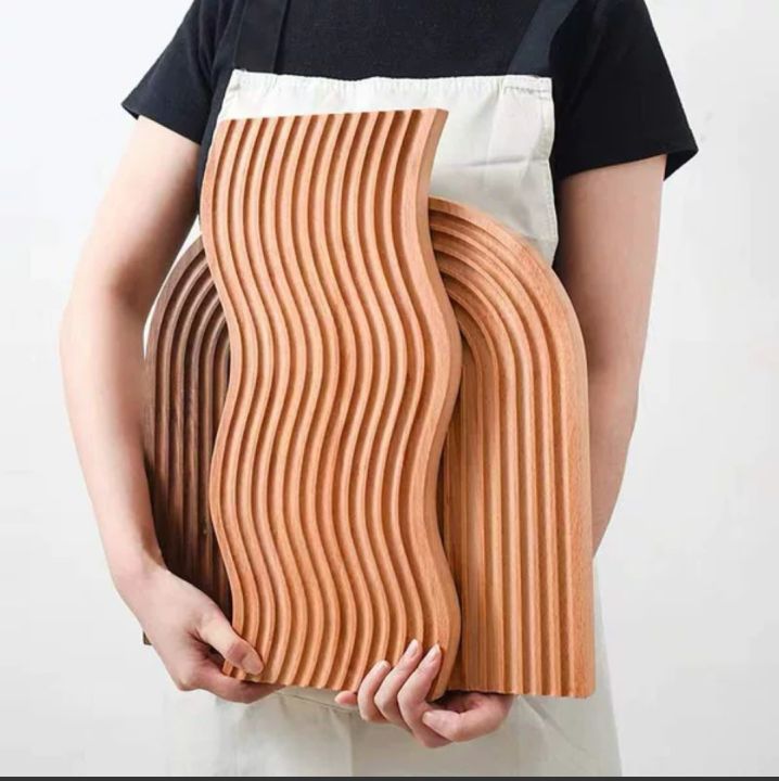 {ABS} Wooden Serving Tray Water Ripple Wave Design Photo Props Home ...