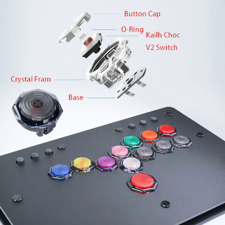 Ticknot arcade stick Crystal Hit buttons with kailh low profile choc V2 ...