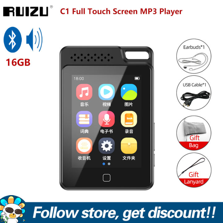RUIZU C1 Bluetooth MP3 Player With Speaker 32GB 64GB Portable Hifi ...