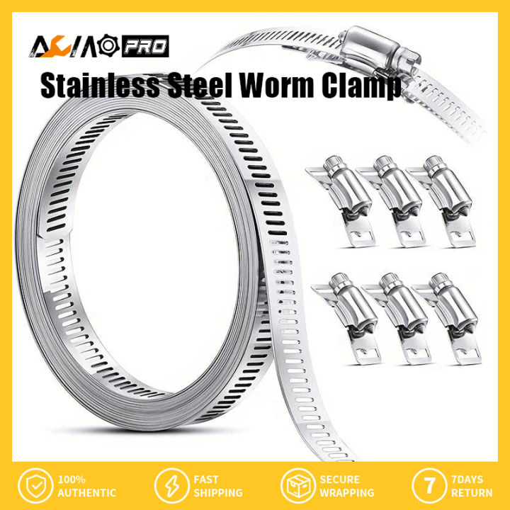 AumoPro 1 Roll 3M Stainless Steel Worm Clamp Hose Clamp Strap with ...