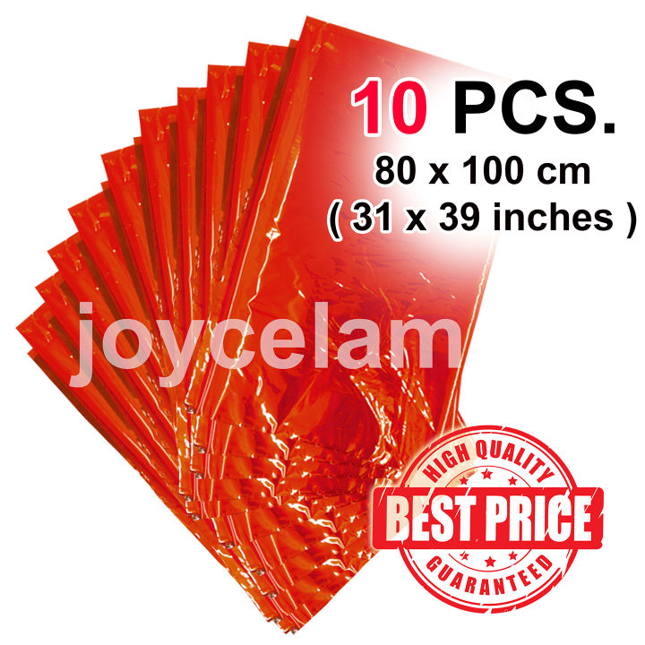 10 pcs. RED Cellophane Wrapper (For Yema Pastillas or Gift Wrap ...