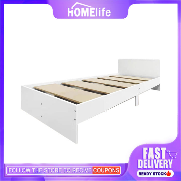 Homelife High Quality Solid Wood Bed Frame Modern Simple Bedroom Single ...