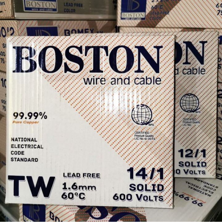 PER METERS Boston TW Solid Wire 99.99% Pure Copper Wire 14/1 12/1 10/1 ...