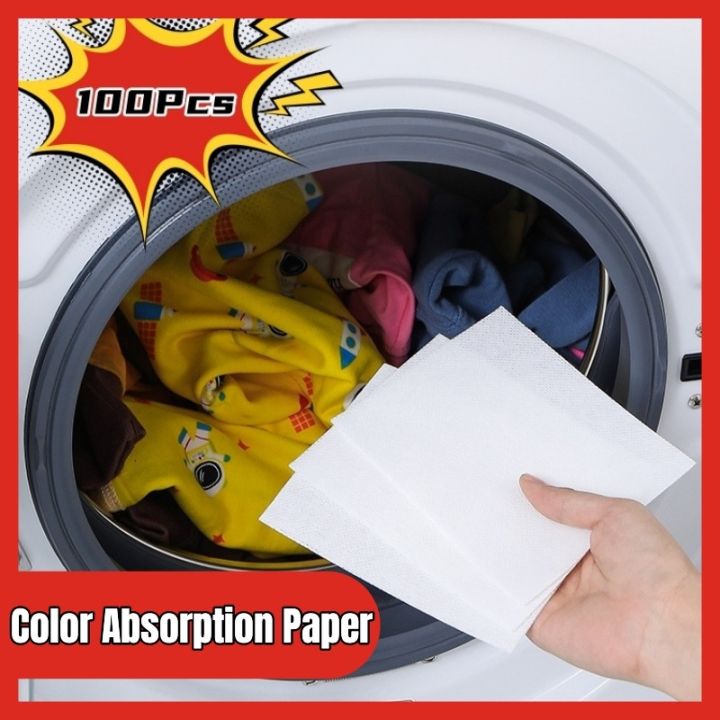RomanticHouse 100Pcs Laundry Paper Dye Absorption Tablet For Prevention ...