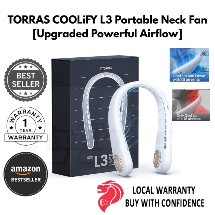 TORRAS COOLiFY L3 [Upgraded Powerful Airflow] Portable Neck Fan ...