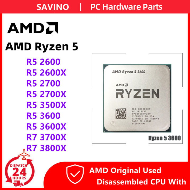 AMD Ryzen 5 2600 R5 2600X 3600 3600X 3500X R7 3800X 3700X 2700X 2700 Quad-Core Quad-Thread CPU ...
