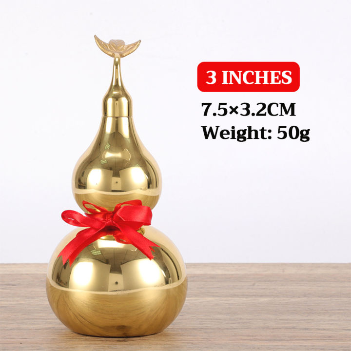 Chinese Feng Shui Brass Goldengourd ornaments, large and small glossy ...