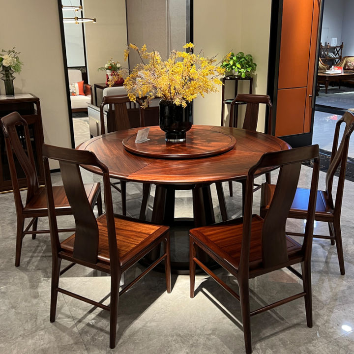 New Chinese Ebony Round Table All Solid Wood Round Household Dining ...