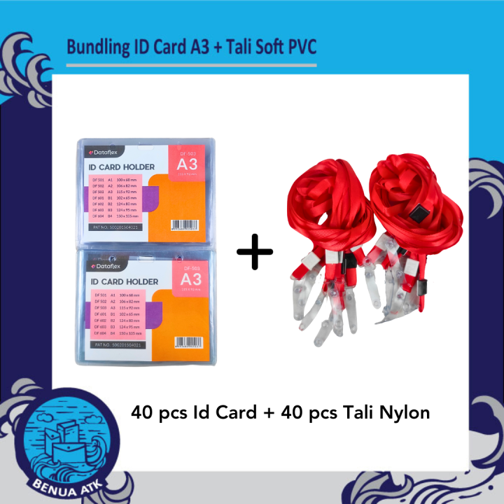 BUNDLING ID Card Holder A3 + Tali Nylon Soft PVC - NYLKSFP | Lazada ...