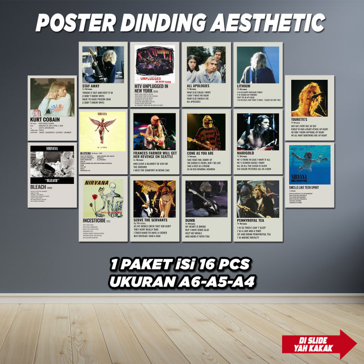 Poster Dinding Nirvana Aesthetic (isi 16pcs) Ukuran A4 A5 A6 Dekorasi ... Poster Dinding Nirvana Aesthetic (isi 16pcs) Ukuran A4 A5 A6 Dekorasi ...