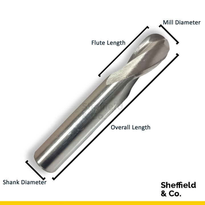 HSS Ball Nose End Mill, 2 Flute (7mm, 10mm, 14mm, 16mm, 18mm, 20mm) | Lazada PH