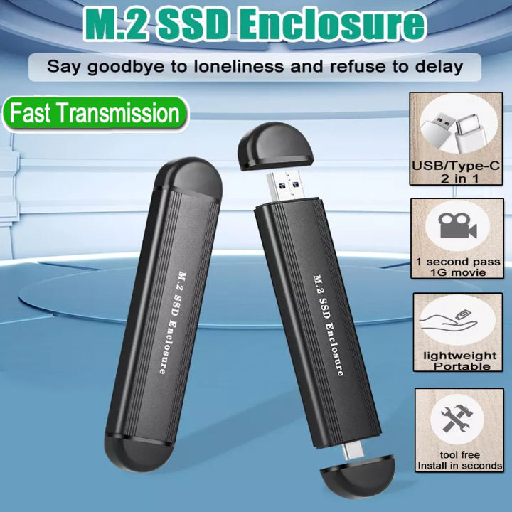 M2 SSD Case NVME Enclosure M.2 to USB Type C 3.1 SSD Adapter for NVME ...