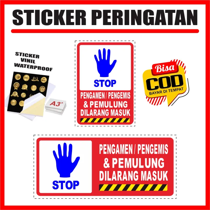 STIKER TULISAN / LOGO RAMBU PENGAMEN / PENGEMIS & PEMULUNG | STICKER ...