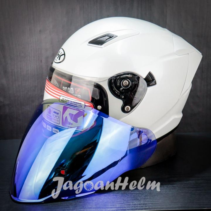 NHK HELM S1 GP PRO PLUS SOLID | STAR WHITE | GPPRO DOUBLE VISOR ...