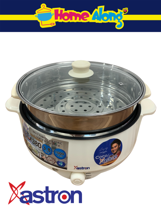 Astron HOTPOT Multipurpose cooker with steamer 1000W nonstick coating ...