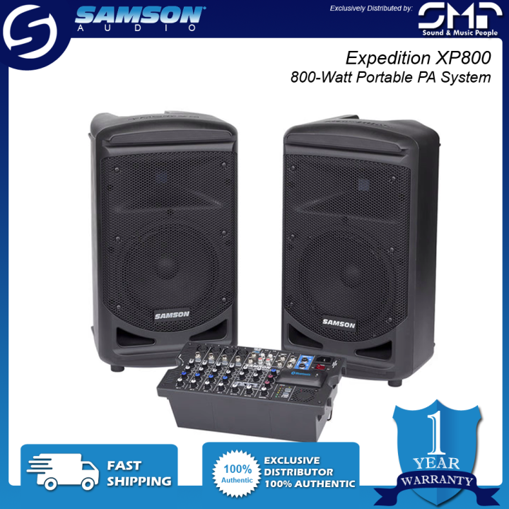 SAMSON Expedition XP800 - 800-Watt Portable PA [4 Mic/Line inputs + 16 ...