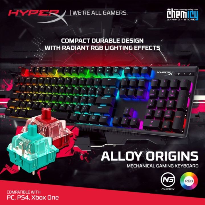 HyperX Alloy Origins RGB Fullsize Mechanical Gaming Keyboard | Lazada ...